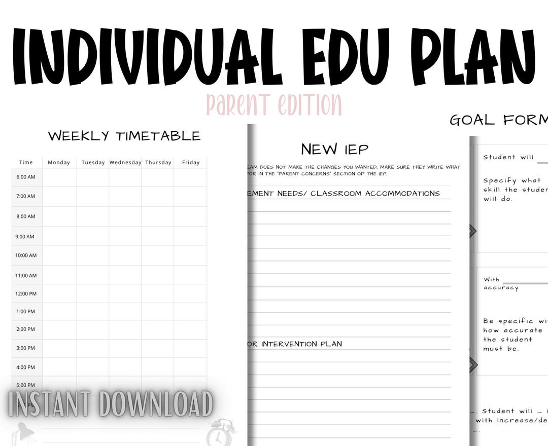 IEP Planner Bundle: Parent Organizer, A4 (digital Print) - Etsy