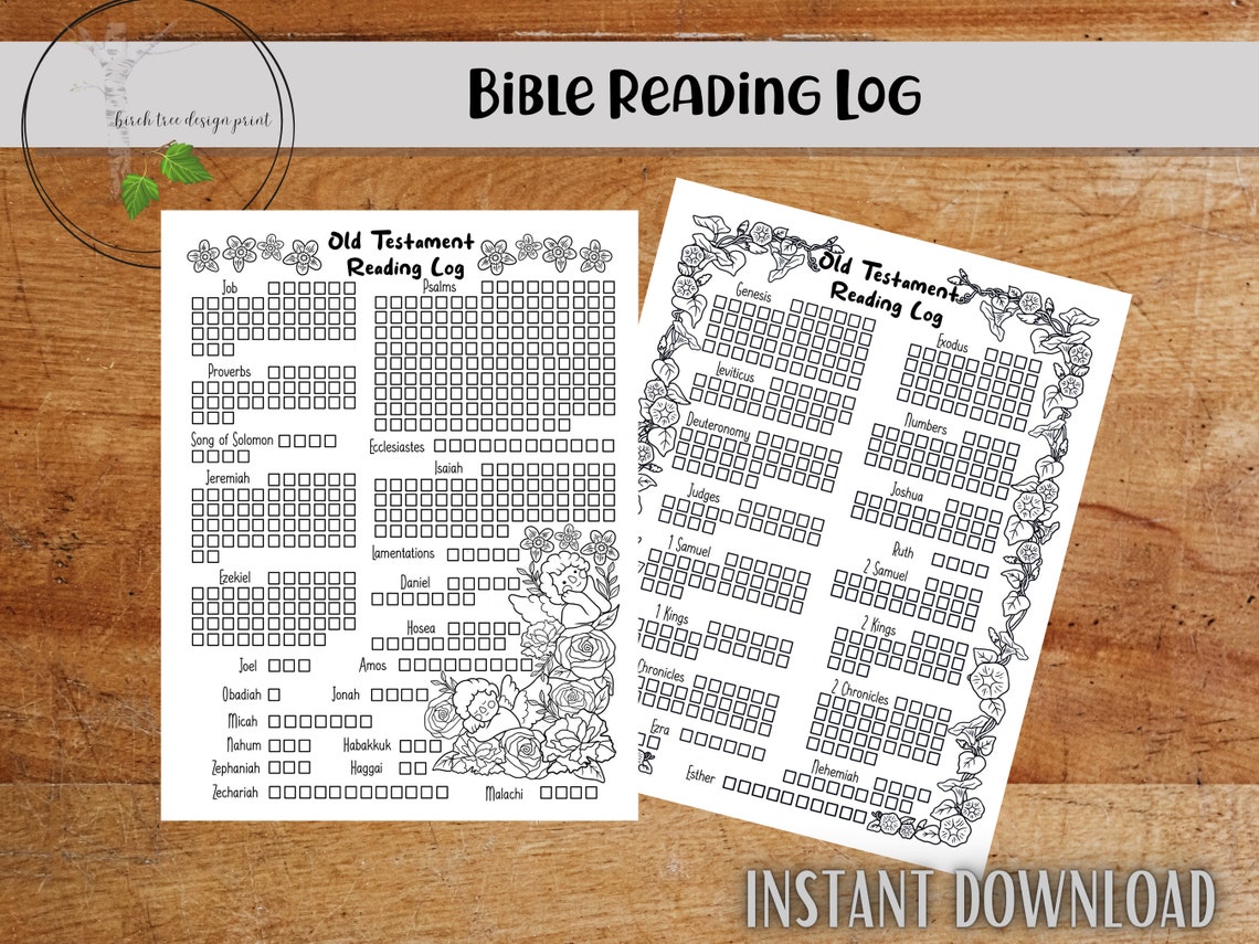 Printable Bible Tracker | Bible Reading Log | Digital Download 8.5 X 11 ...