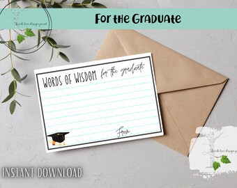 Editable Graduation Advice Cardssignwishes for the - Etsy