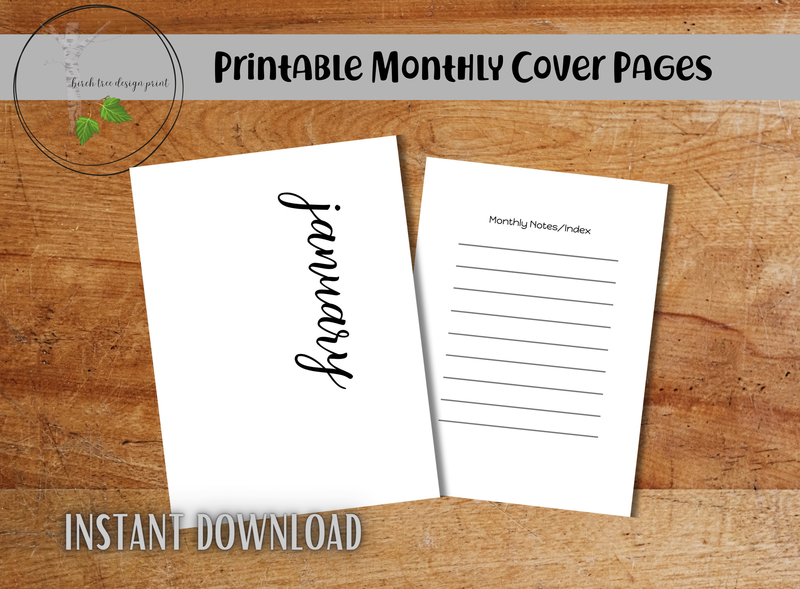 Editable Monthly Cover Pages Printable Monthly Planner - Etsy