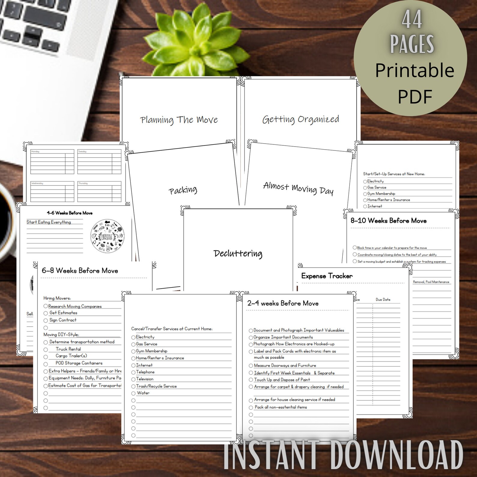 Household Moving Planner and Checklist | Digital Printable for ...