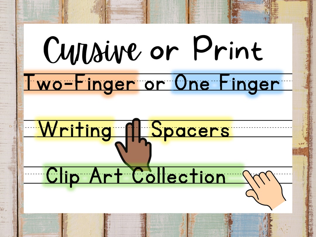 Finger Writing Spacers for Penmanship| Digital Clip Art Collection - Etsy