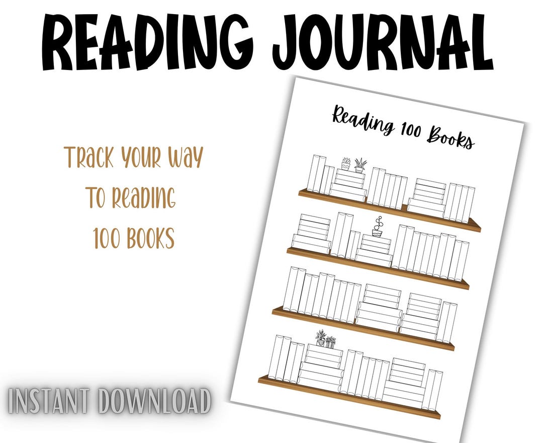 Printable Book Shelf | 100 Books Tracker | Digital Download A4 Print - Etsy