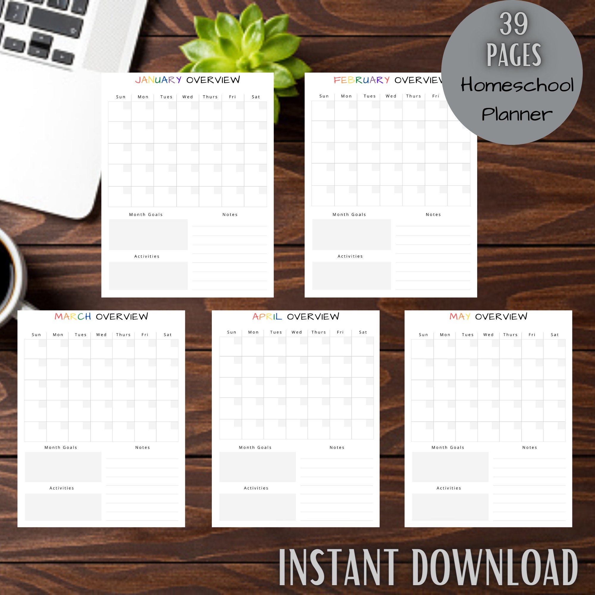 Homeschool Planner and Schedule Bundle | Digital Print | Size A4 - Etsy