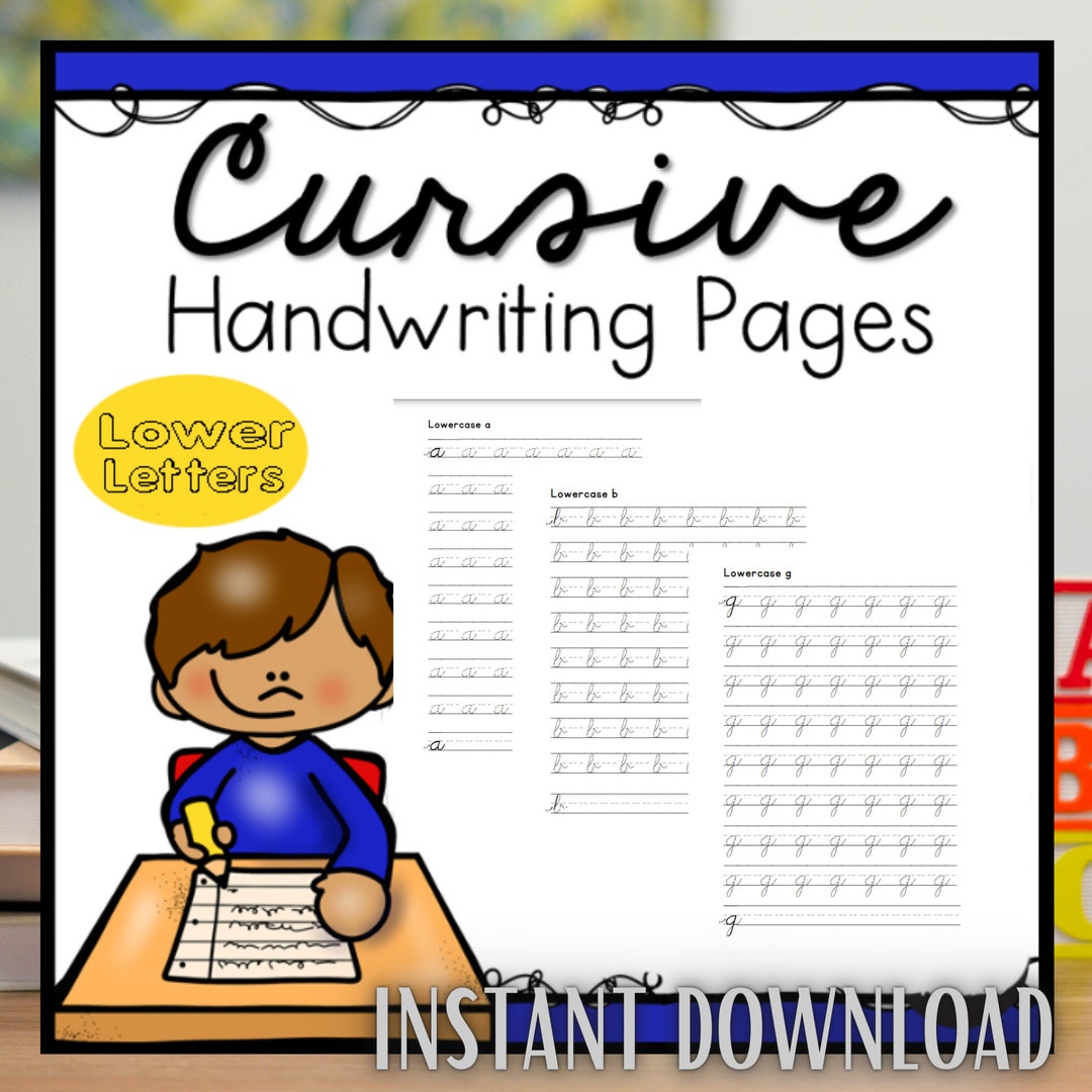 Learning Cursive Penmanship and Handwriting Practice | 8.5 X 11 Digital ...