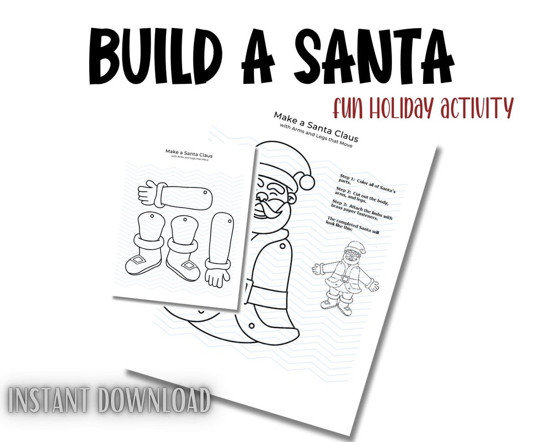 Build A Santa Paper Craft: Printable Christmas Activity (digital ...