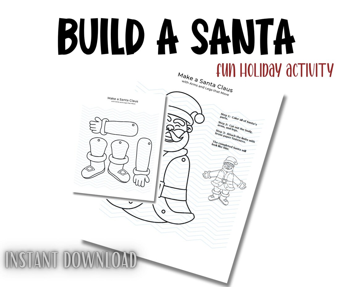 Build A Santa Paper Craft: Printable Christmas Activity (digital ...