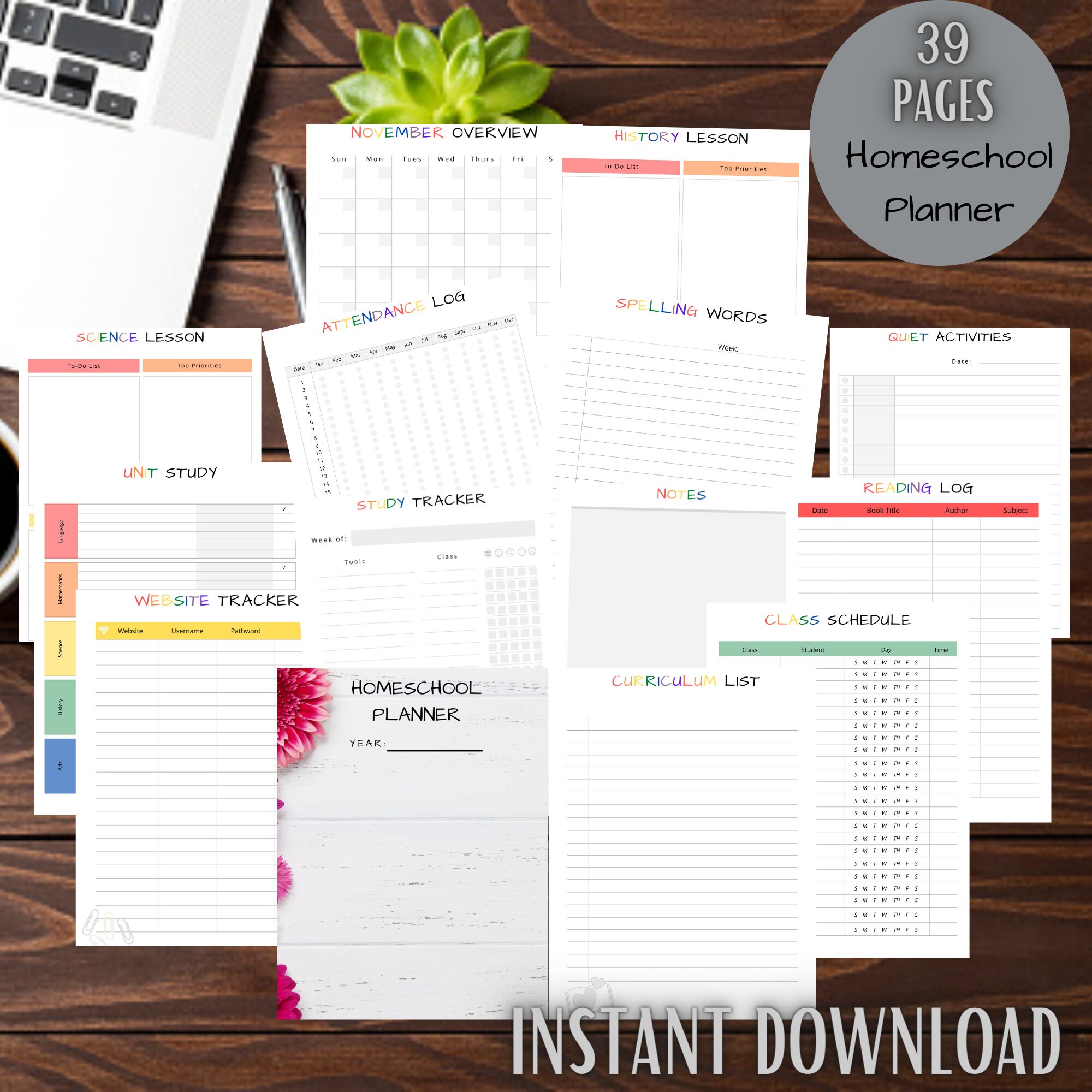 Homeschool Planner and Schedule Bundle | Digital Print | Size A4 - Etsy