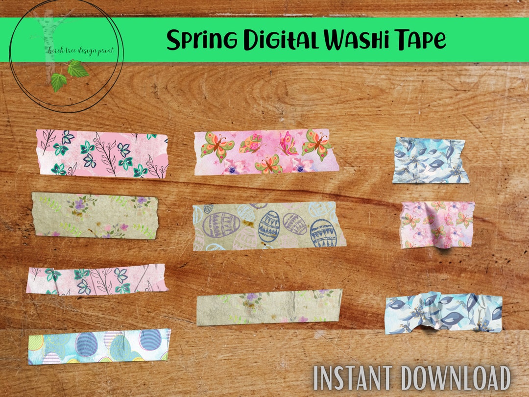 Spring Digital Washi Tape Clip Art | Digital Washi Tape Scrapbook ...