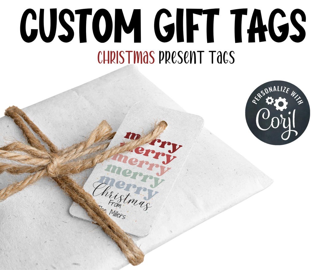 Colorful Christmas Gift Tags | Printable, Editable (digital Download ...