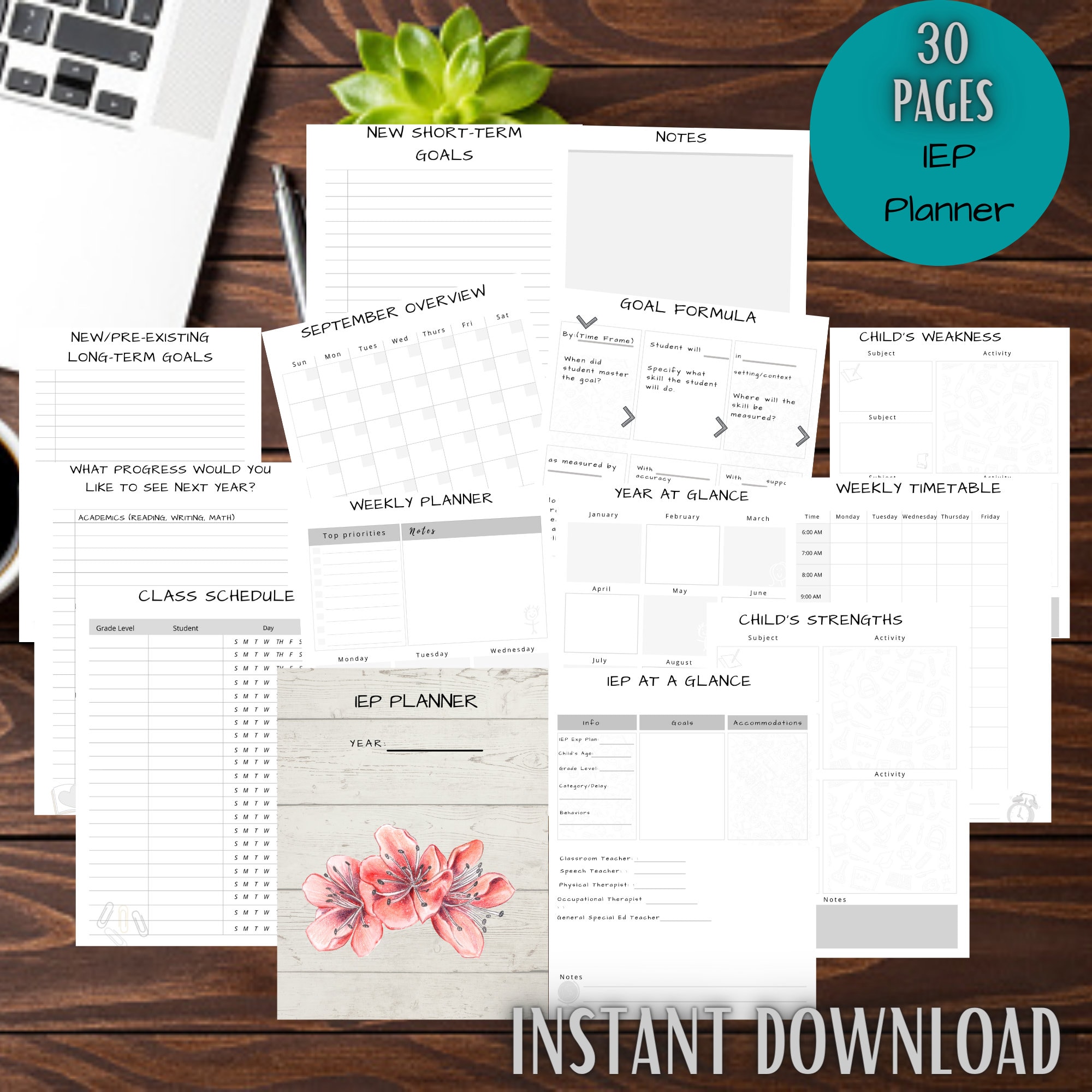 IEP Planner and Schedule Bundle Individualized Educational - Etsy
