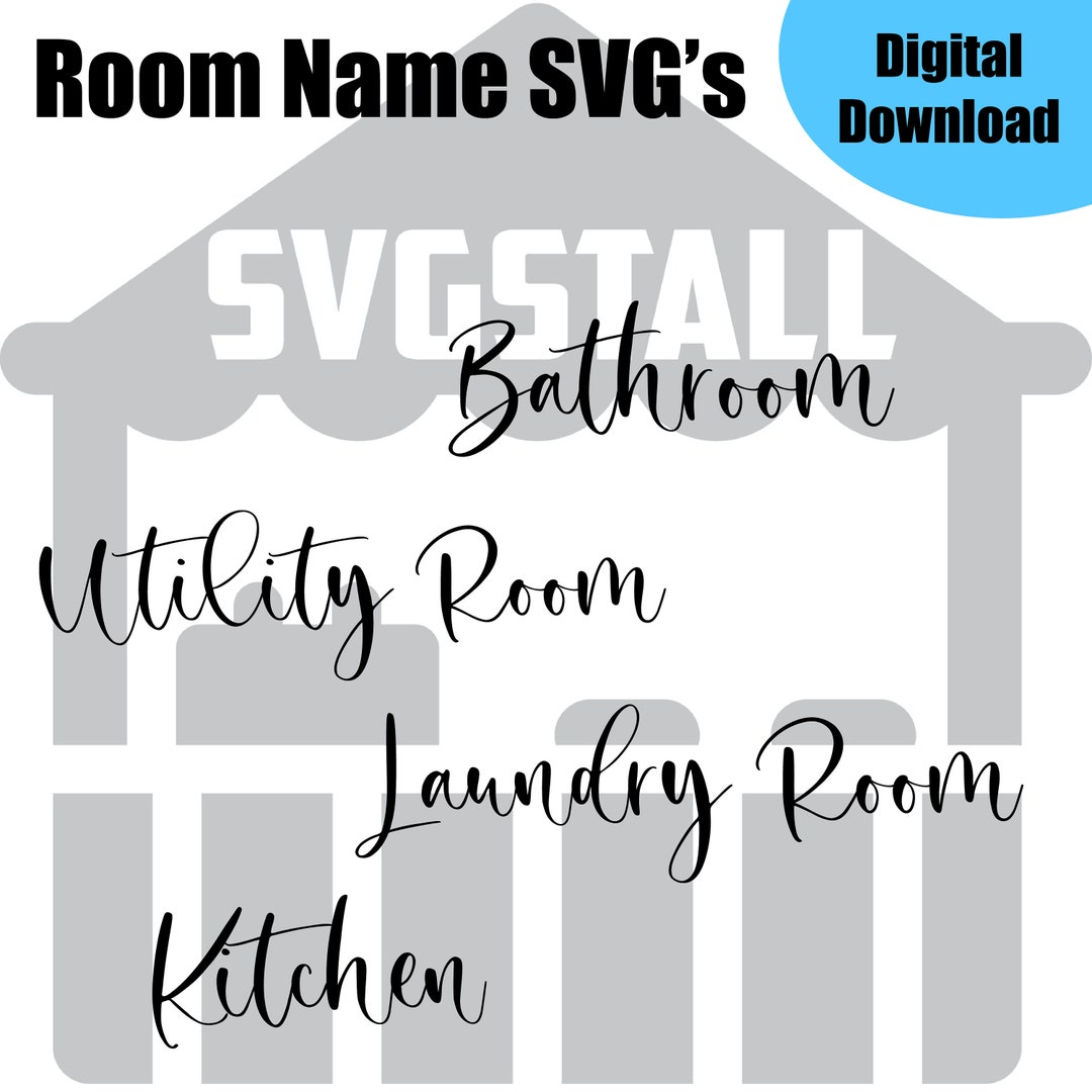 Room Name Labels, Set of 4 Svg's, Instant Download, Cricut Machine - Etsy