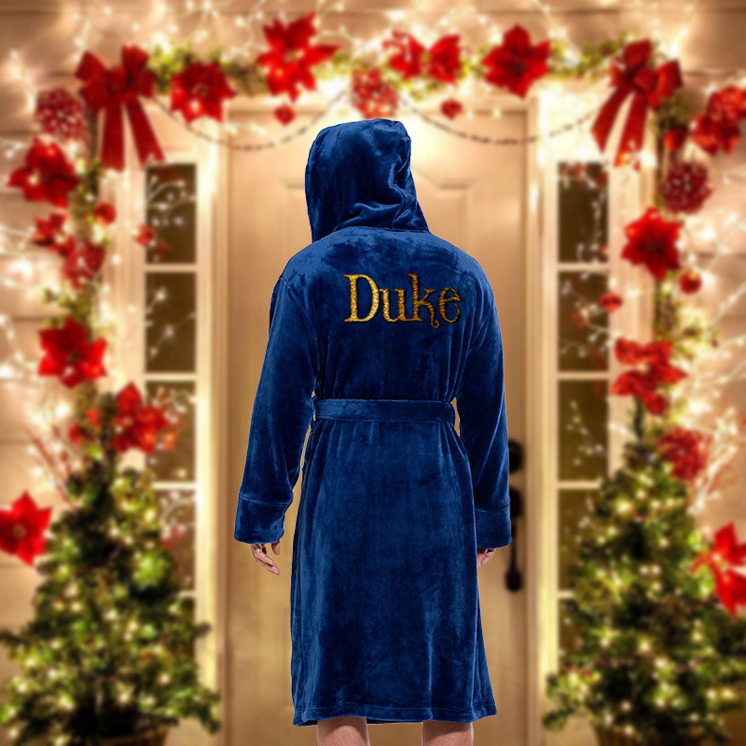 Personalized Hooded Plush Robe for Men Embroidered Monogrammed ...