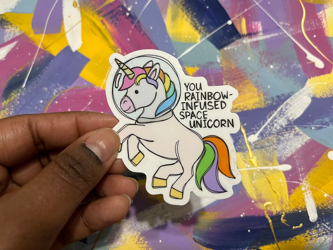 Sticker | Rainbow-infused Space Unicorn - Etsy