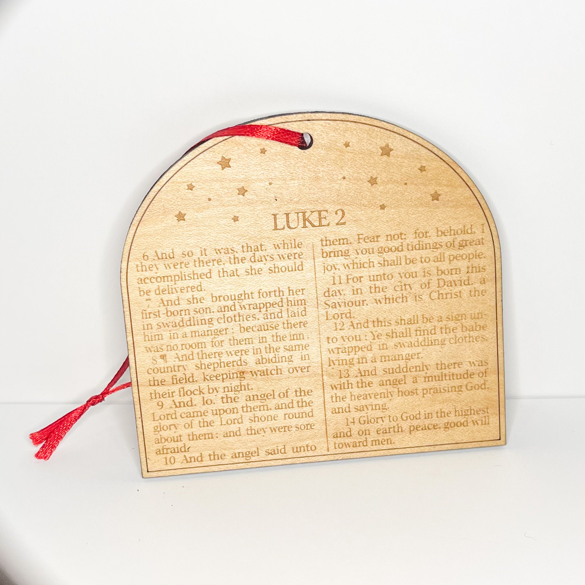 Wooden Nativity Ornament , Luke 2, Bible Verse Ornament, Christian ...