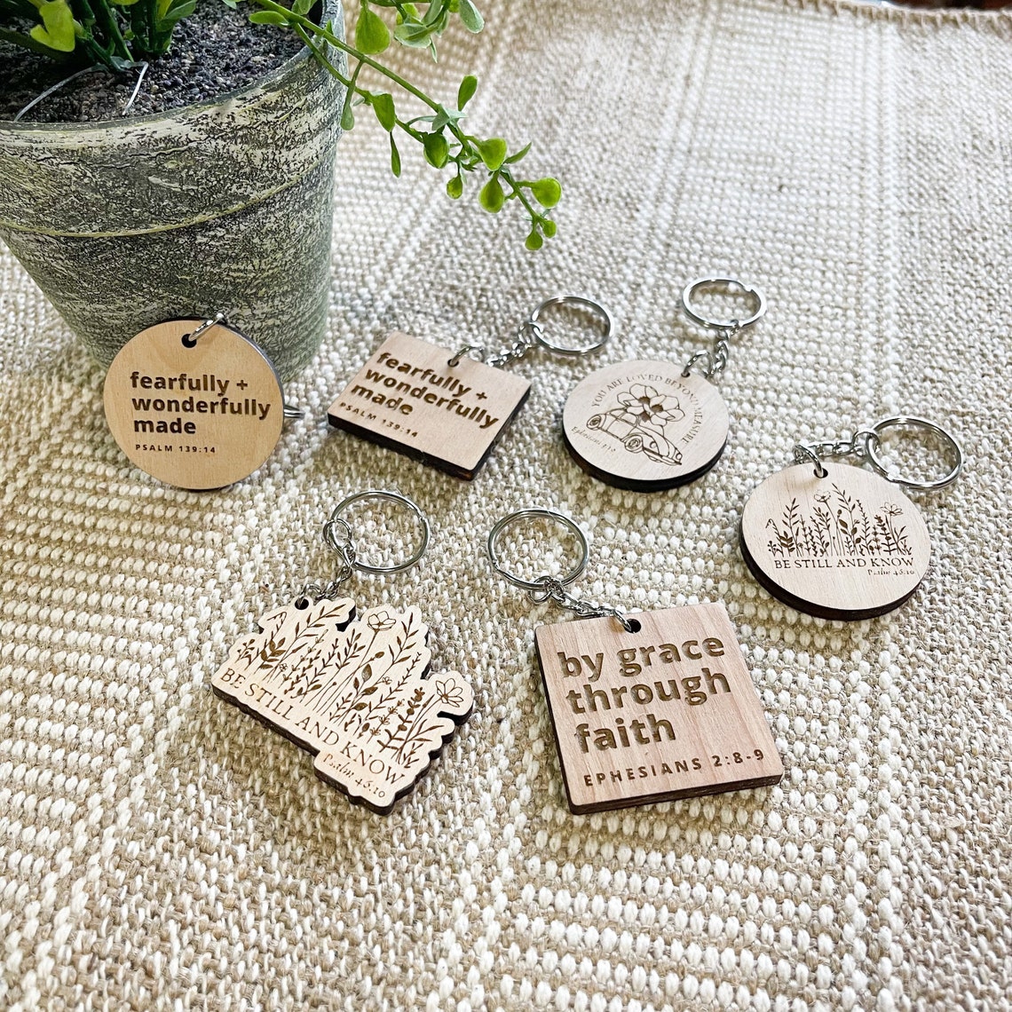 By Grace Through Faith Keychain, Christian Keychain, Jesus Keychain ...