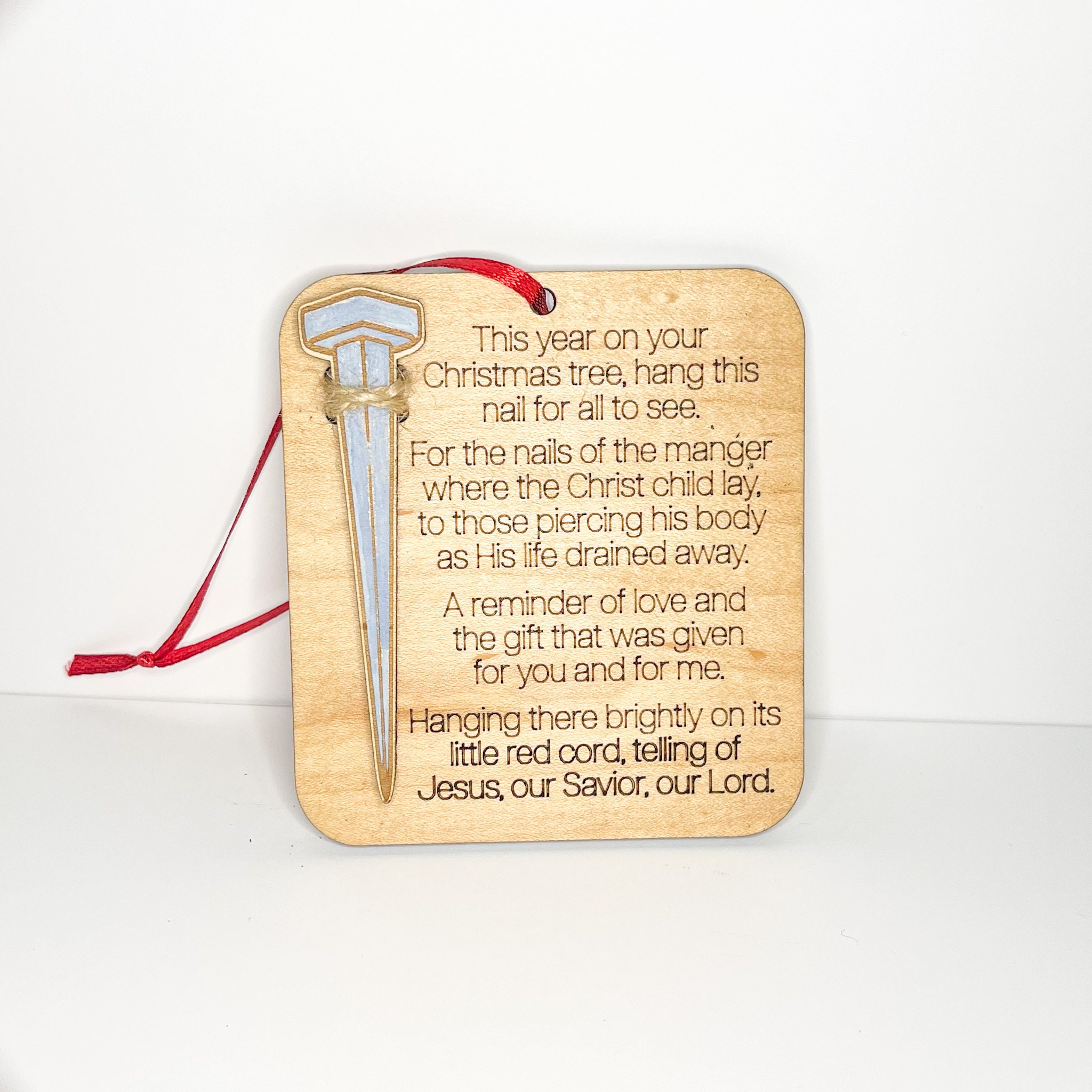 Christ Nail Symbol Christmas Wooden Ornament, Embrace the True Meaning ...
