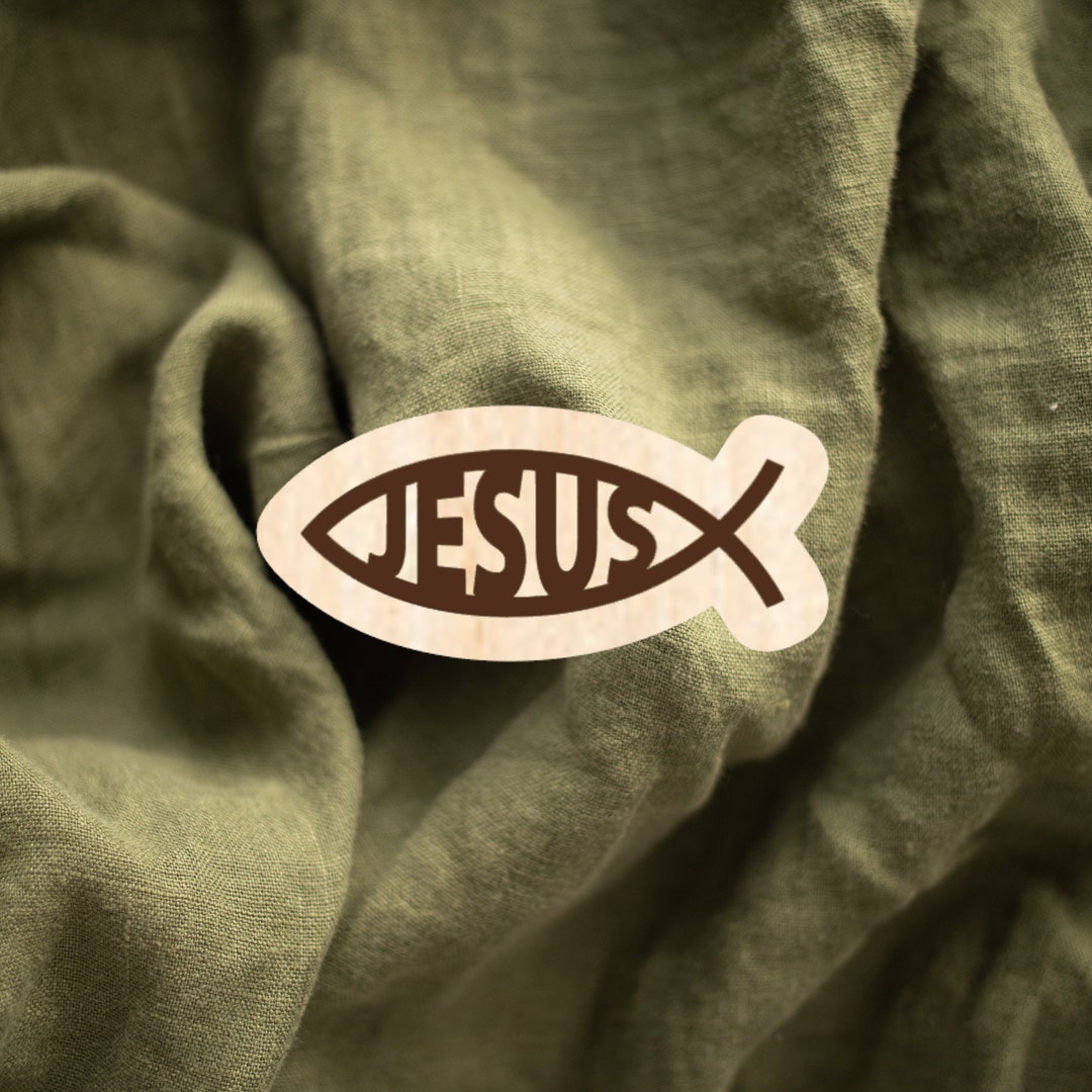 Jesus Fish, Ichthys Pin, Wooden Pin, Jesus Pin, Christian Pin ...