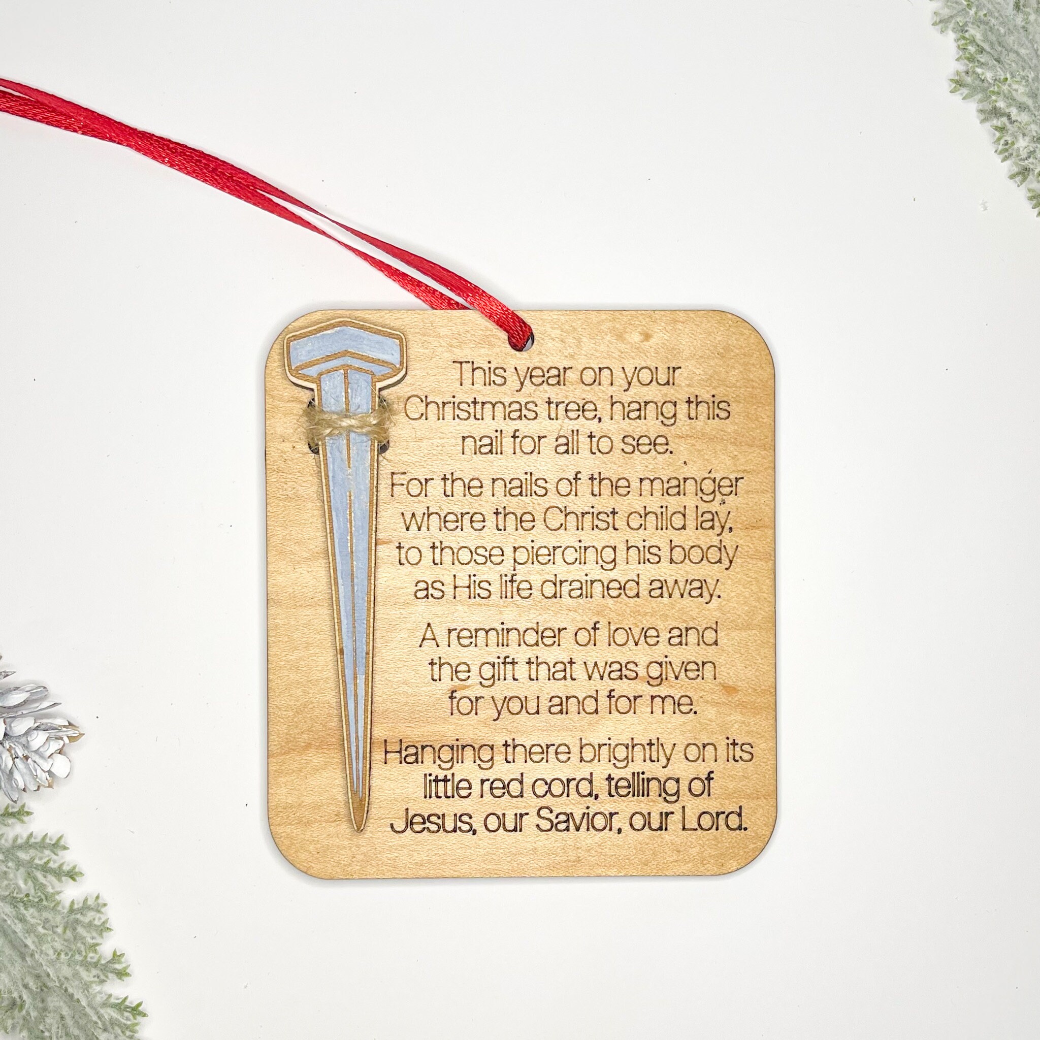 Christ Nail Symbol Christmas Wooden Ornament, Embrace the True Meaning ...