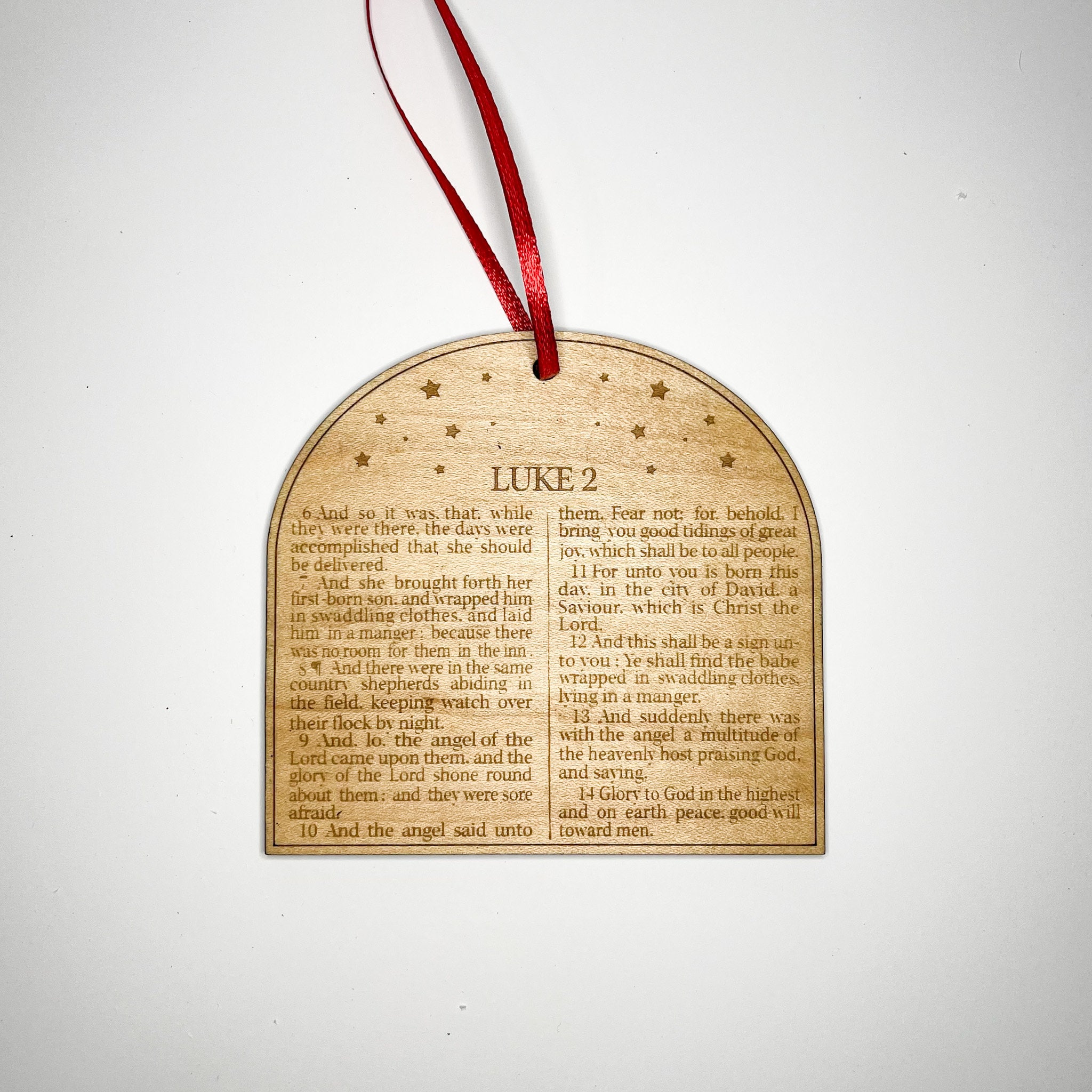 Wooden Nativity Ornament , Luke 2, Bible Verse Ornament, Christian ...