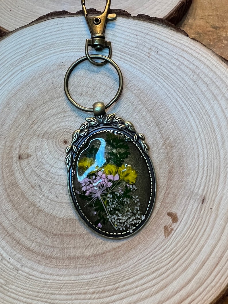 Floral Resin Bezel Vintage Style Key Chain - Etsy