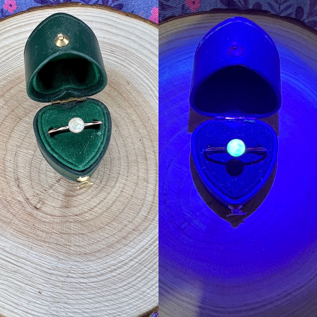 Ice Fire Glow in the Dark Stackable Opal Ring - Etsy