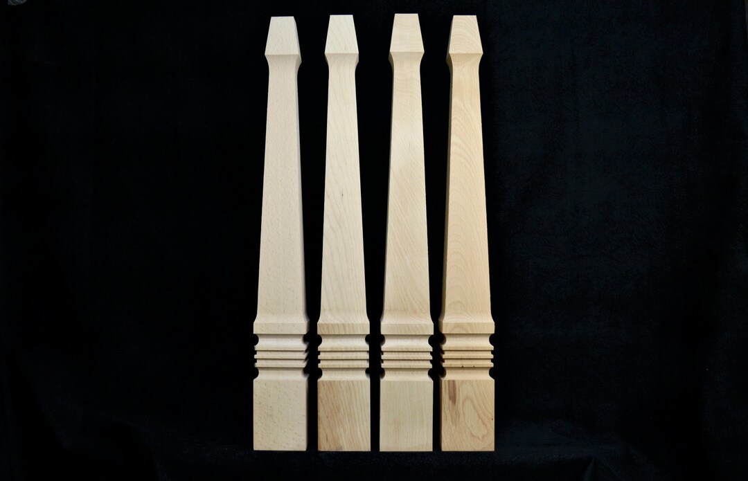 Set of 4 Farmhouse Wood Table Legs Kitchen Island Legs Dinner Table ...