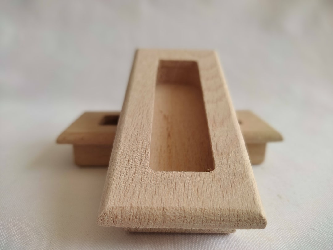 Beech Wood Pull Handle, Solid Wood Handle, Modern Wardrobe Handle Knob ...
