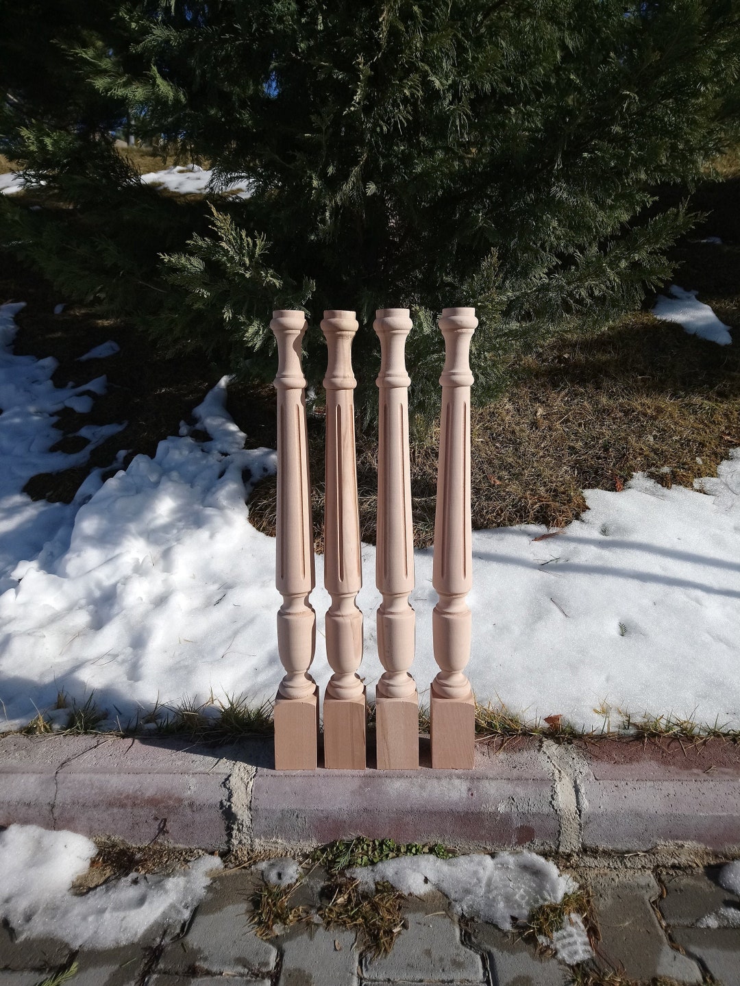 Farmhouse Wood Table Legs Kitchen Island Legs Dinner Table Legs Mid ...