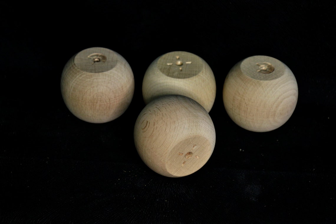 Set of 4 Dresser Round Ball Bun Furniture Legs Feet Raw Feet Legs for ...