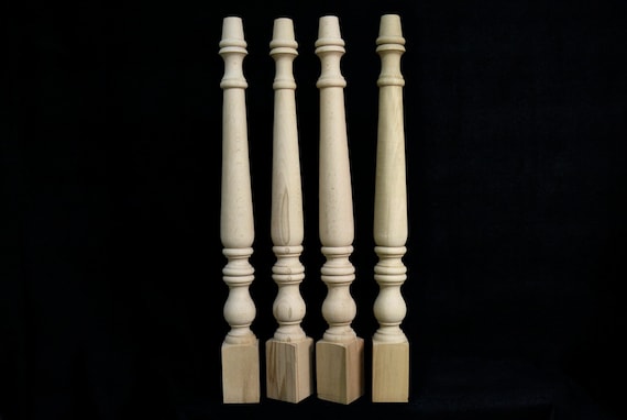 Set of 4 Farmhouse Wood Table Legs Kitchen Island Legs Dinner - Etsy