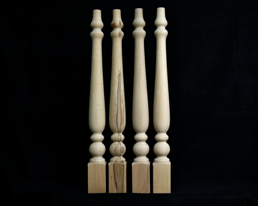 Set of 4 High Quality Farmhouse Wood Dining Table Legs Wooden Country ...