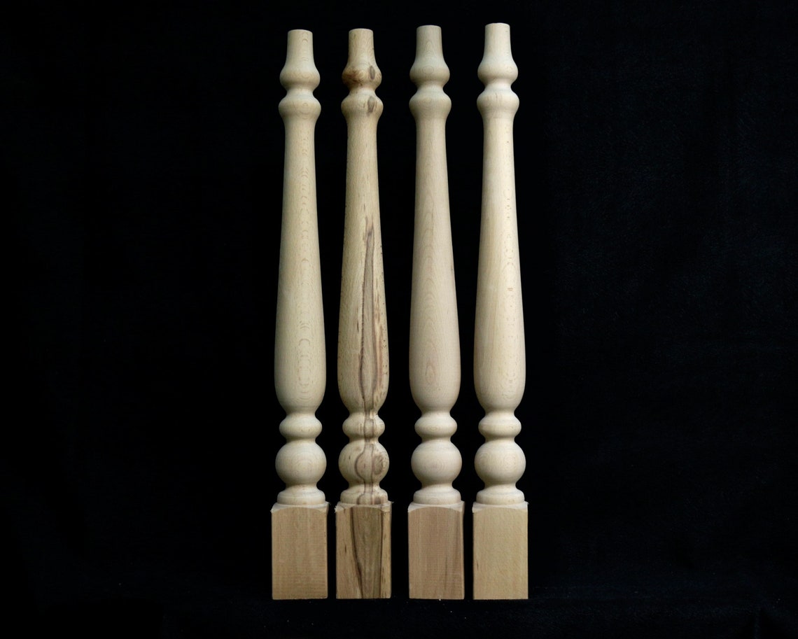 Set of 4 High Quality Farmhouse Wood Dining Table Legs Wooden Country ...
