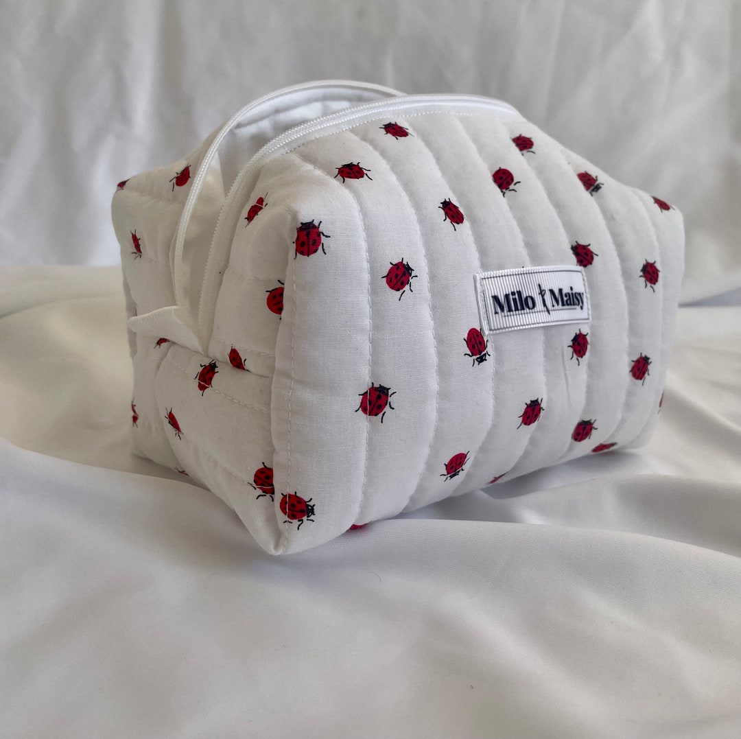 Medium Ladybug Handmade Quilted Makeup Bag With Lining & Zipper - Etsy UK