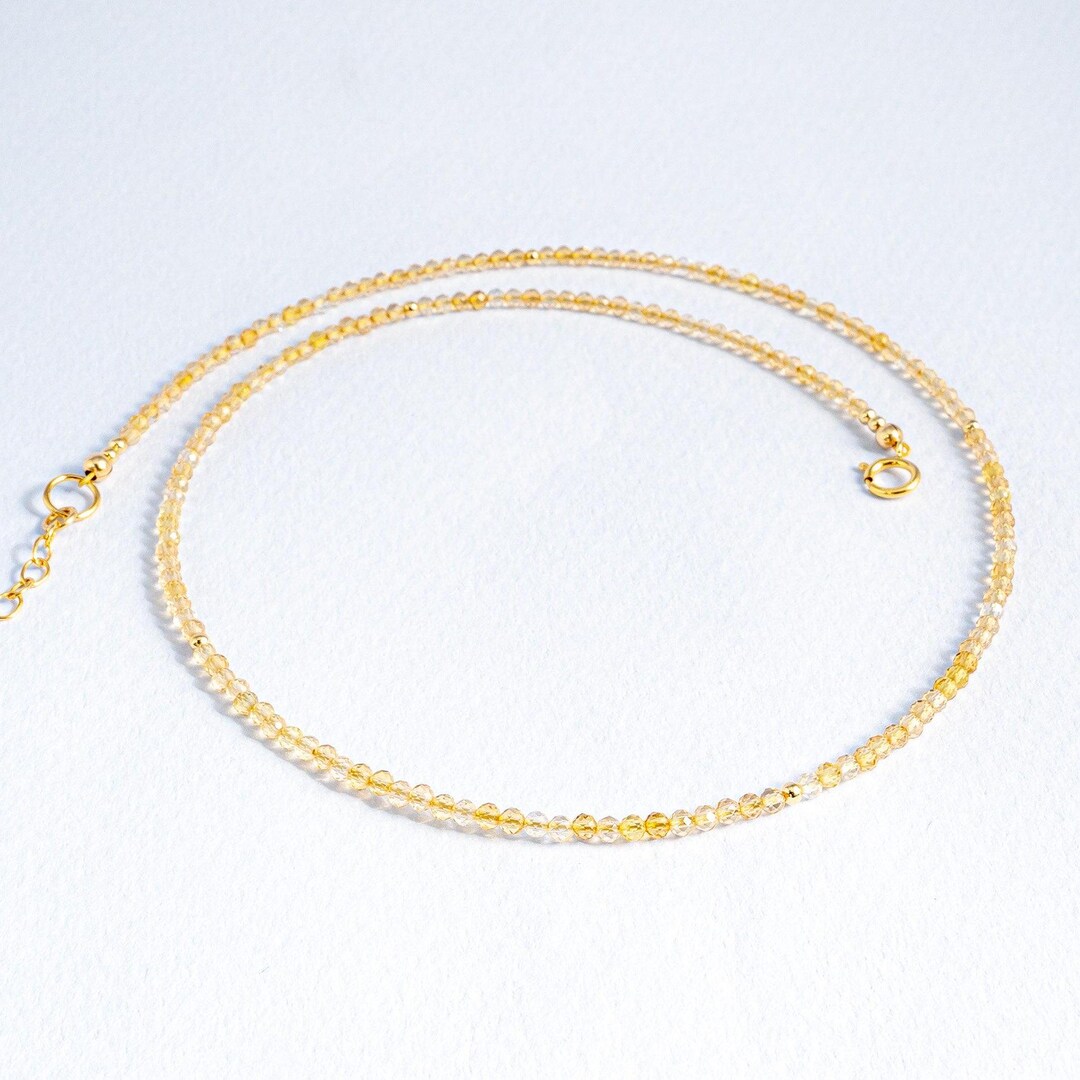 Citrine Necklace-gold Filled, Sterling Silver, Natural Tiny 2mm Citrine ...