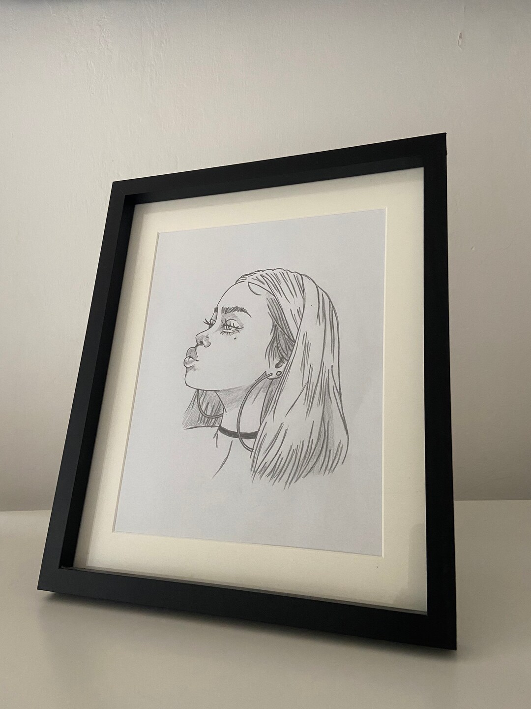 Girl Pout Portrait Hand Drawn - Etsy