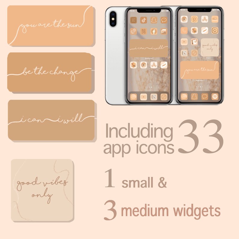 Warm Tan App Icon Pack IOS 14 Aesthetic Bronze App Icons | Etsy