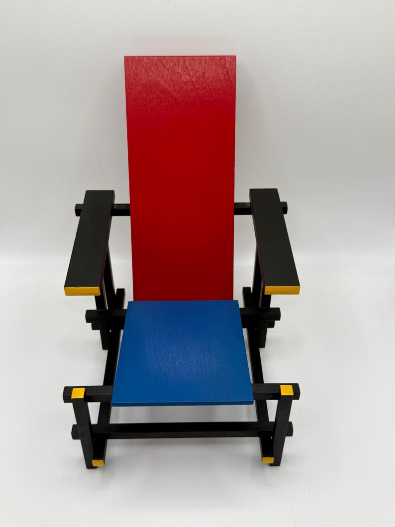 Vitra Miniature Rood Blauwe Stoel Chair by Gerrit Rietveld - 1:6 Scale ...