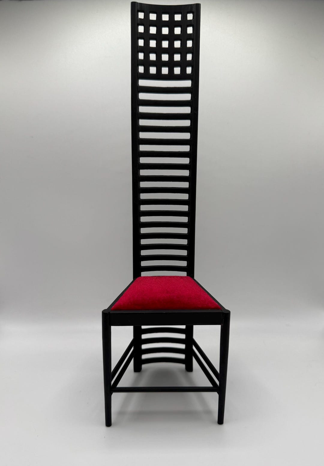 1:6 Scale Hill House 1 Style Miniature Chair – Wood Frame With Red ...