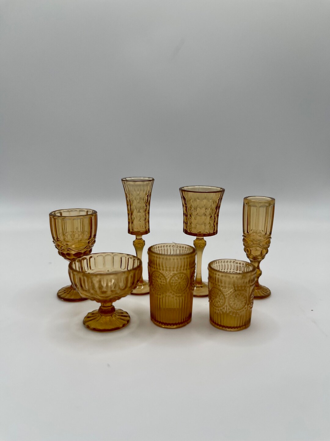 1:6 Scale Miniature - Set of 7 - Decanter, Champagne Flute, Rocks ...
