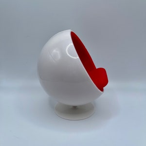 1:12 Scale Miniature Mid Century Modern Ball Chair, Egg Chair Designer ...