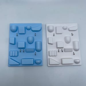 1:12 Scale Miniature MCM Wall Organizer, Blue and White, Mid Century ...