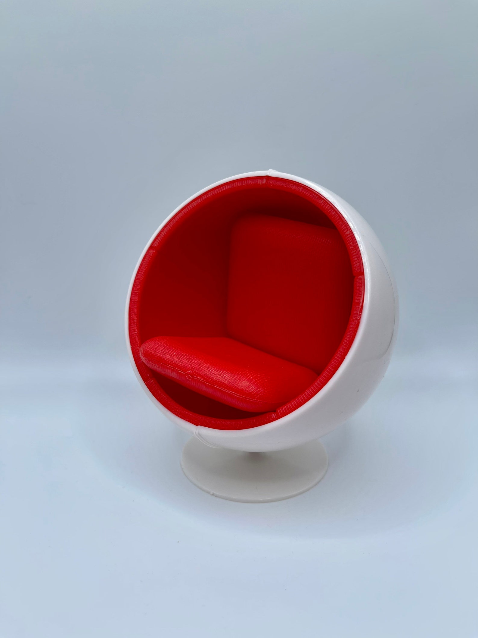 1:12 Scale Miniature Mid Century Modern Ball Chair, Egg Chair Designer ...