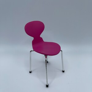 1:12 Scale Ant Chair by Arne Jacobsen, Miniature Pink MCM Style Chair ...