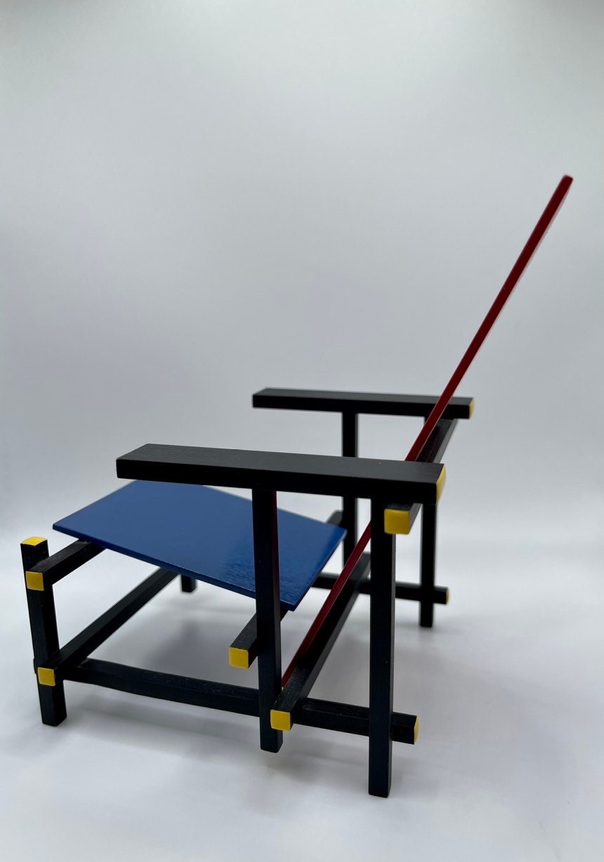 Vitra Miniature Rood Blauwe Stoel Chair by Gerrit Rietveld - 1:6 Scale ...
