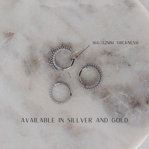 Daith Hoop, Diamond Daith, 316 Surgical Steel Helix Piercing, Cartilage ...