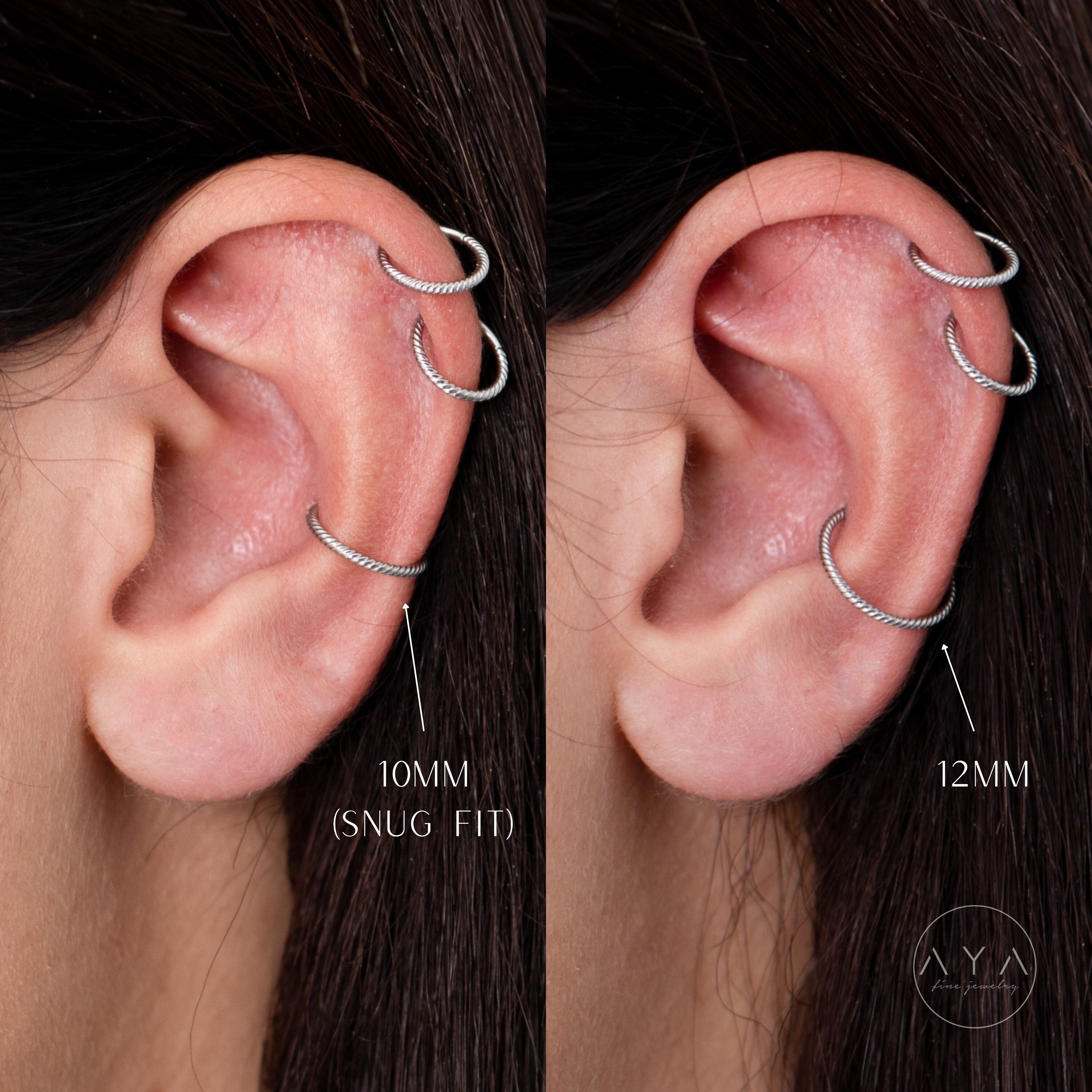 Dainty Conch Hoop Minimalistic Thin Hoop Cartilage Hoop 316 | Etsy