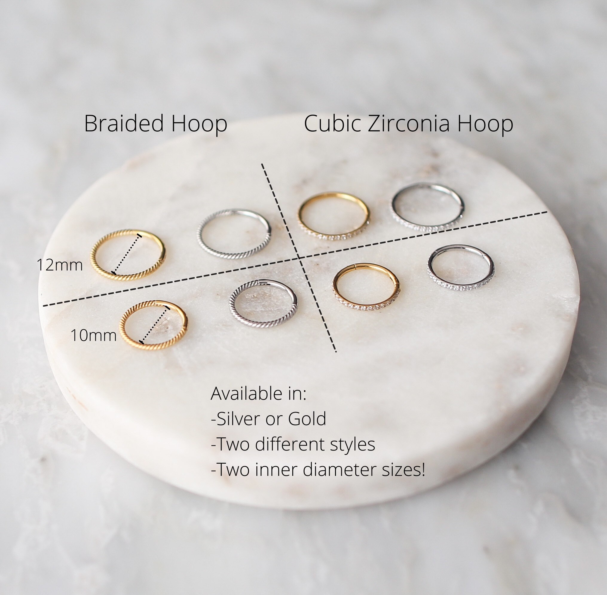 Dainty Conch Hoop Minimalistic Thin Hoop Cartilage Hoop 316 | Etsy