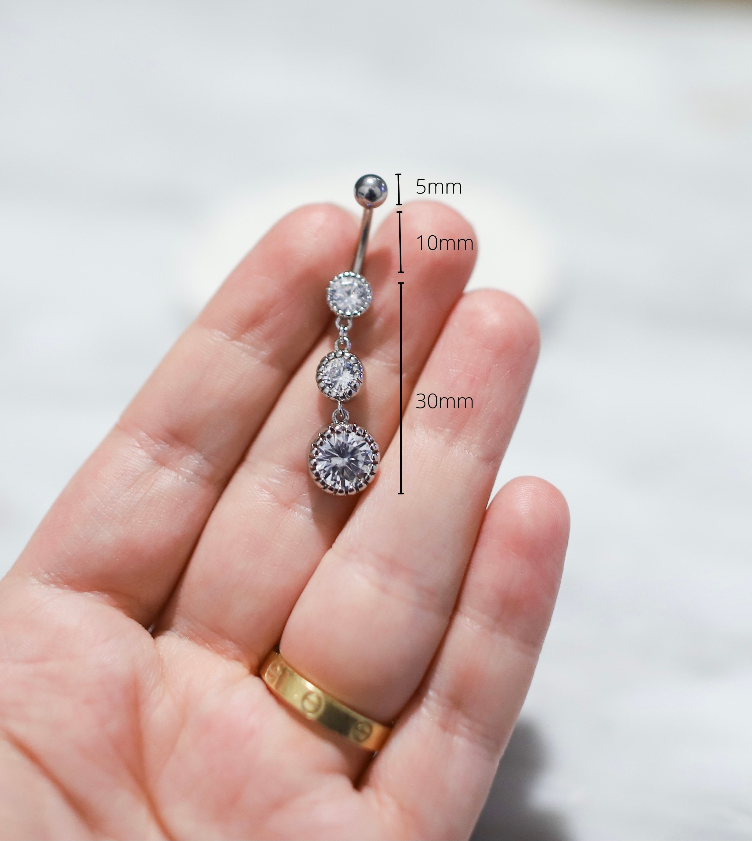 Dangling Diamond Belly Ring Navel Ring Diamond Navel Ring - Etsy