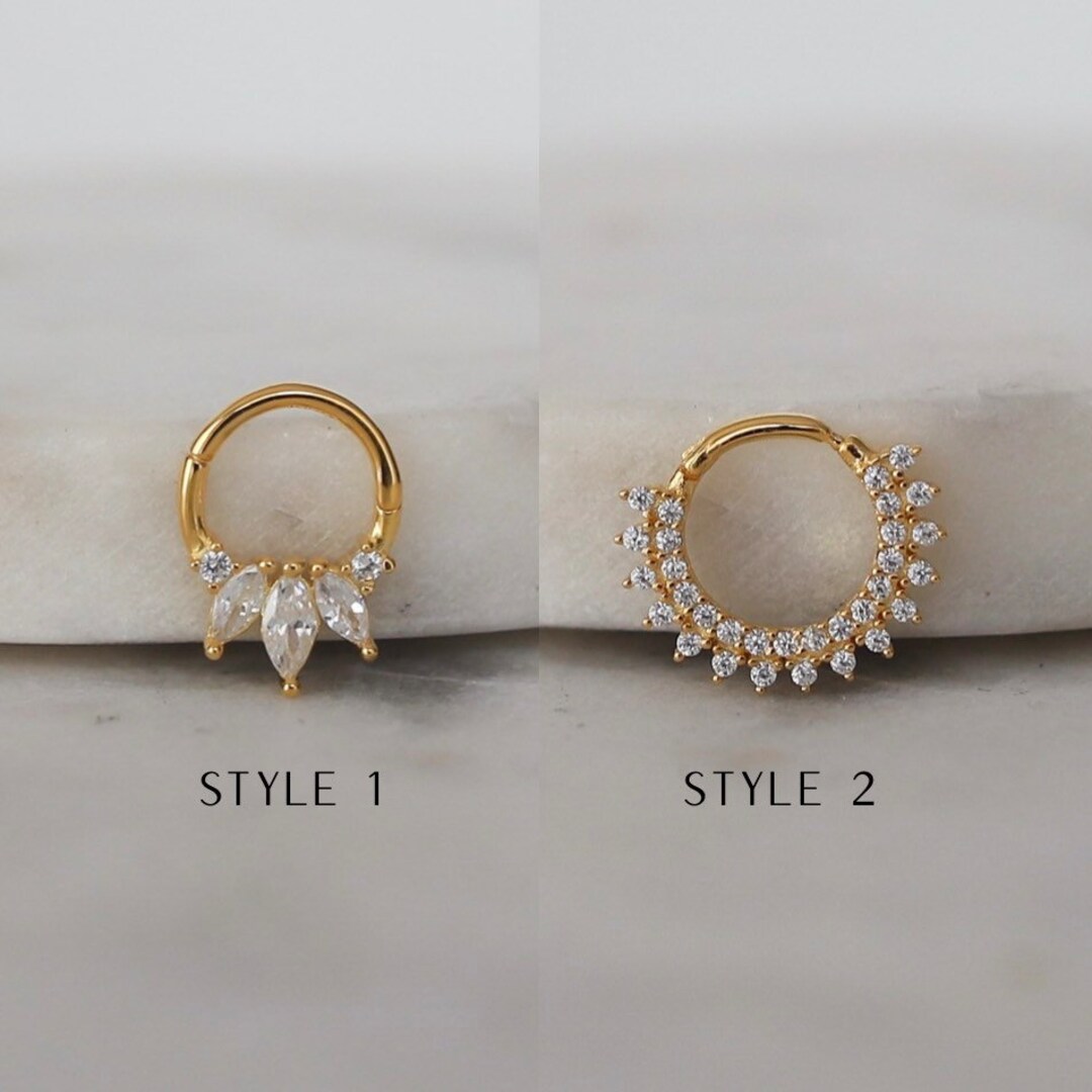 18k Gold Daith Ring, 925 Sterling Silver Daith Jewelry, Daith Earring ...